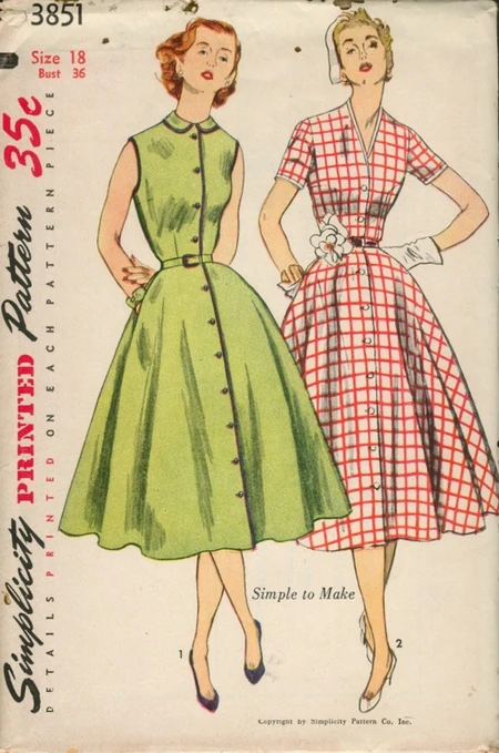 Simplicity 3851 | Vintage Sewing Patterns | Fandom