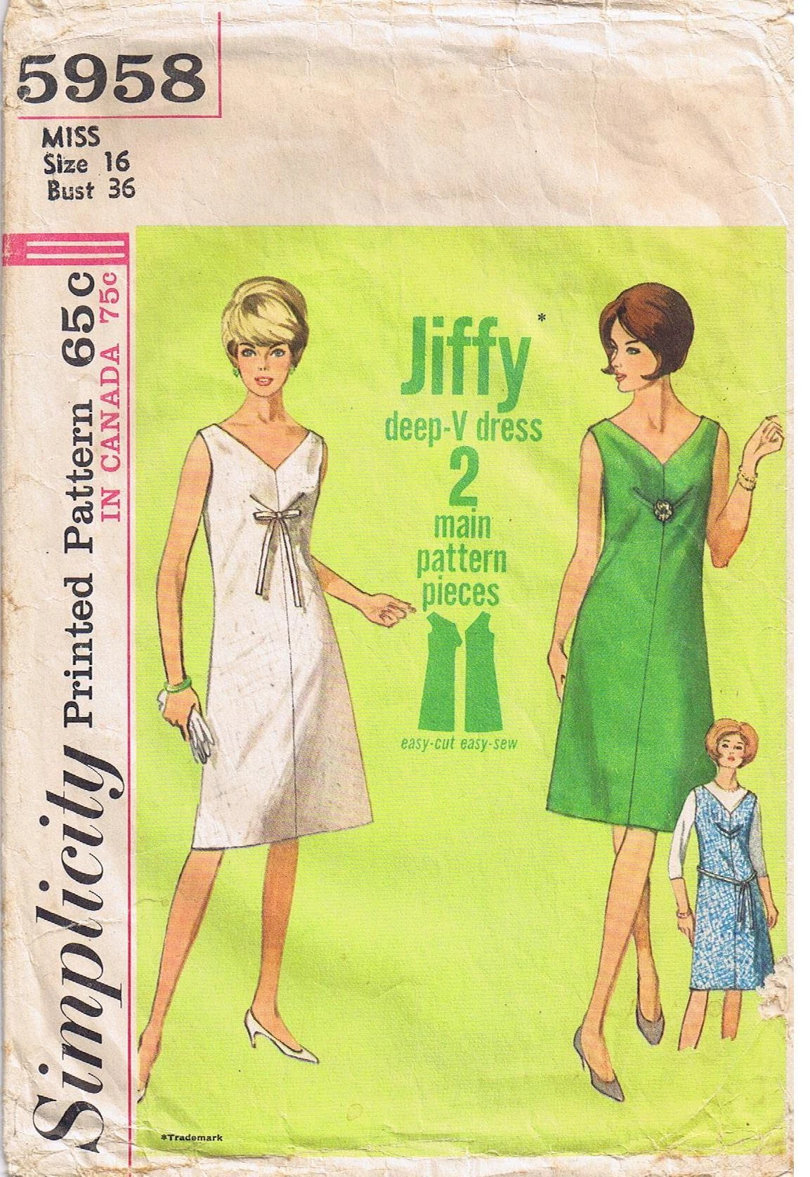 Simplicity 5958 B | Vintage Sewing Patterns | Fandom