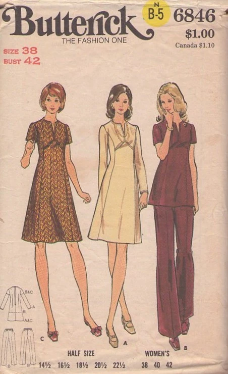 Butterick 6846 B | Vintage Sewing Patterns | Fandom