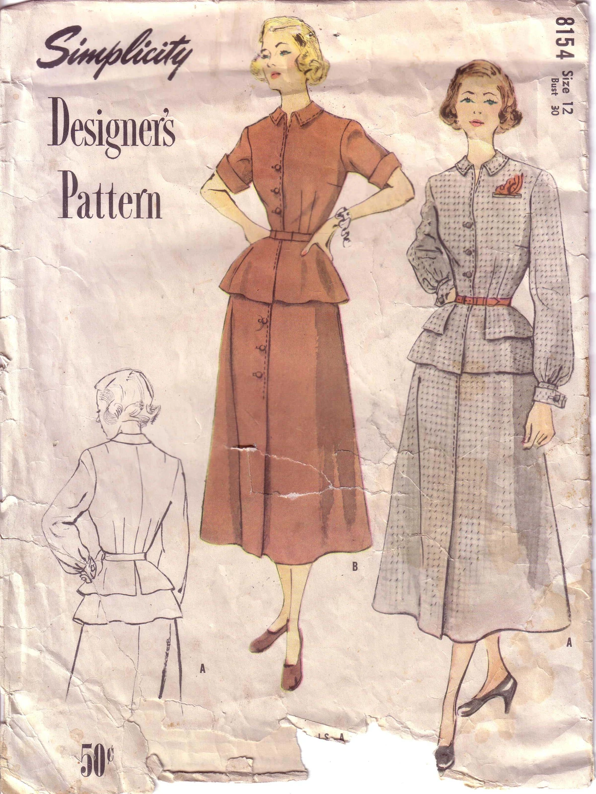 Simplicity 8154 A | Vintage Sewing Patterns | Fandom
