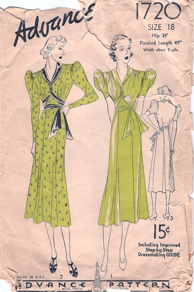 Advance 1720 | Vintage Sewing Patterns | Fandom
