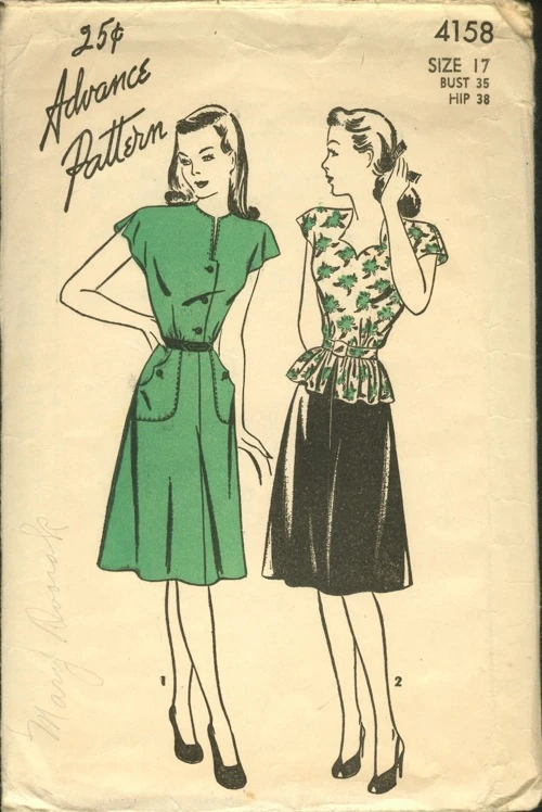 Advance 4158 | Vintage Sewing Patterns | Fandom