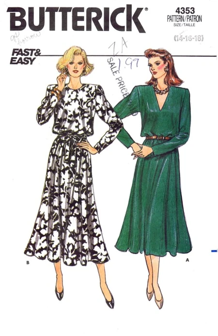 Butterick 4353 A | Vintage Sewing Patterns | Fandom