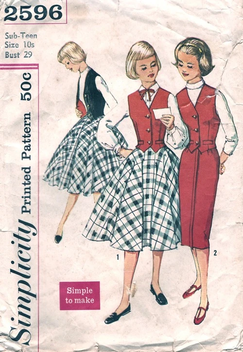 Simplicity 2596 A | Vintage Sewing Patterns | Fandom