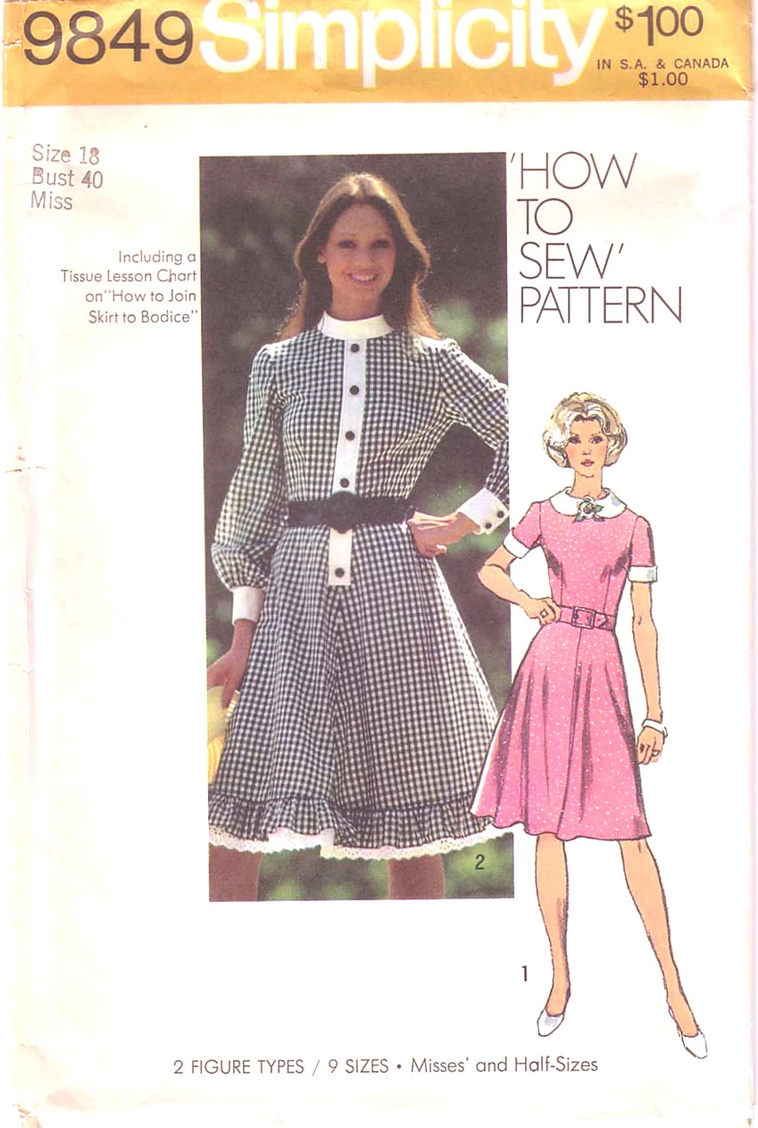 Simplicity 9849 | Vintage Sewing Patterns | Fandom