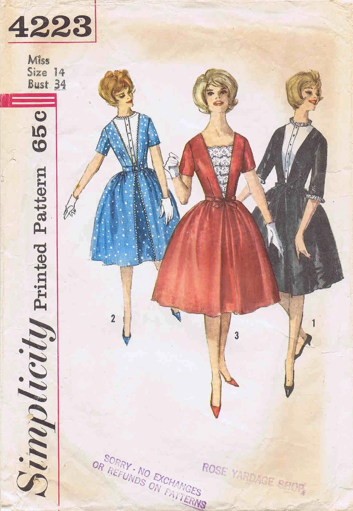 Simplicity 4223 | Vintage Sewing Patterns | Fandom