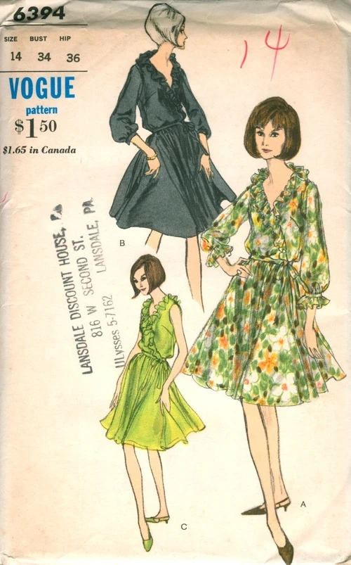Vogue 6394 | Vintage Sewing Patterns | Fandom