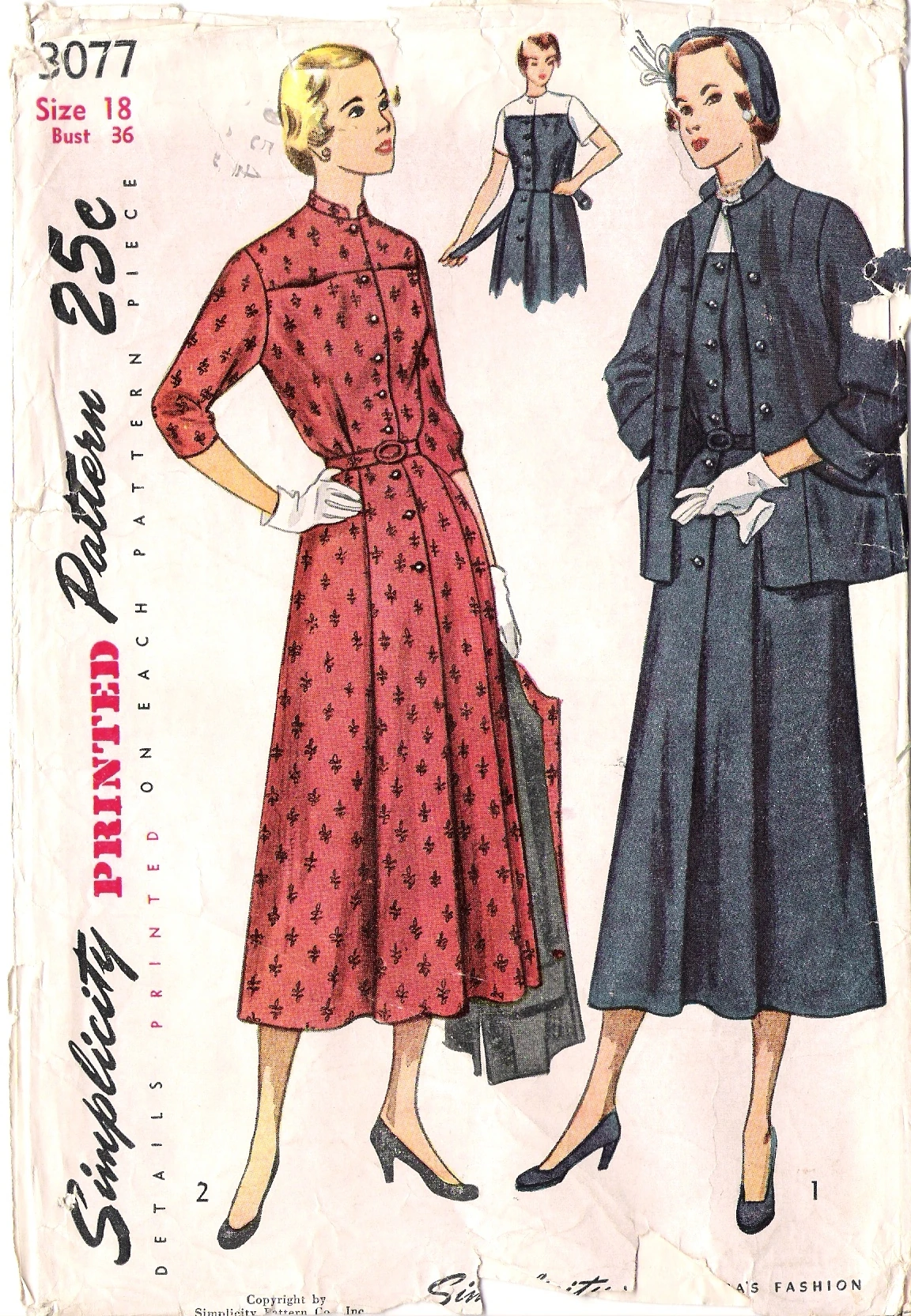 Simplicity 3077 A | Vintage Sewing Patterns | Fandom