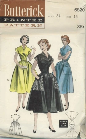 Butterick 6820 A | Vintage Sewing Patterns | Fandom