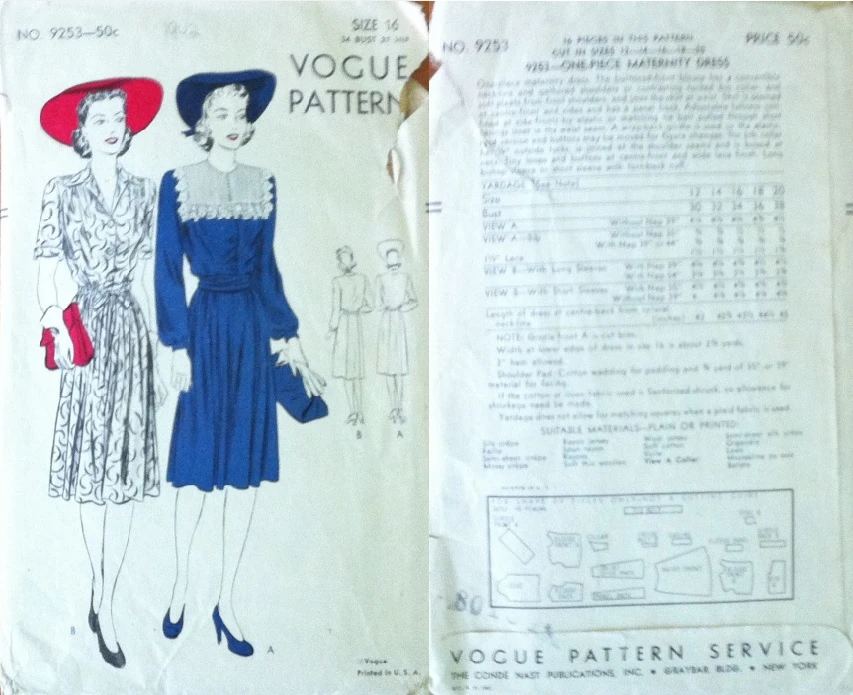 Vogue 9253 A | Vintage Sewing Patterns | Fandom