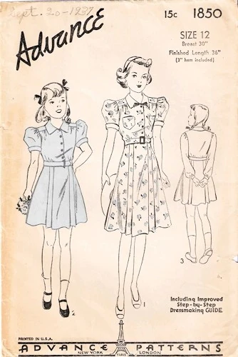 Advance 1850 | Vintage Sewing Patterns | Fandom
