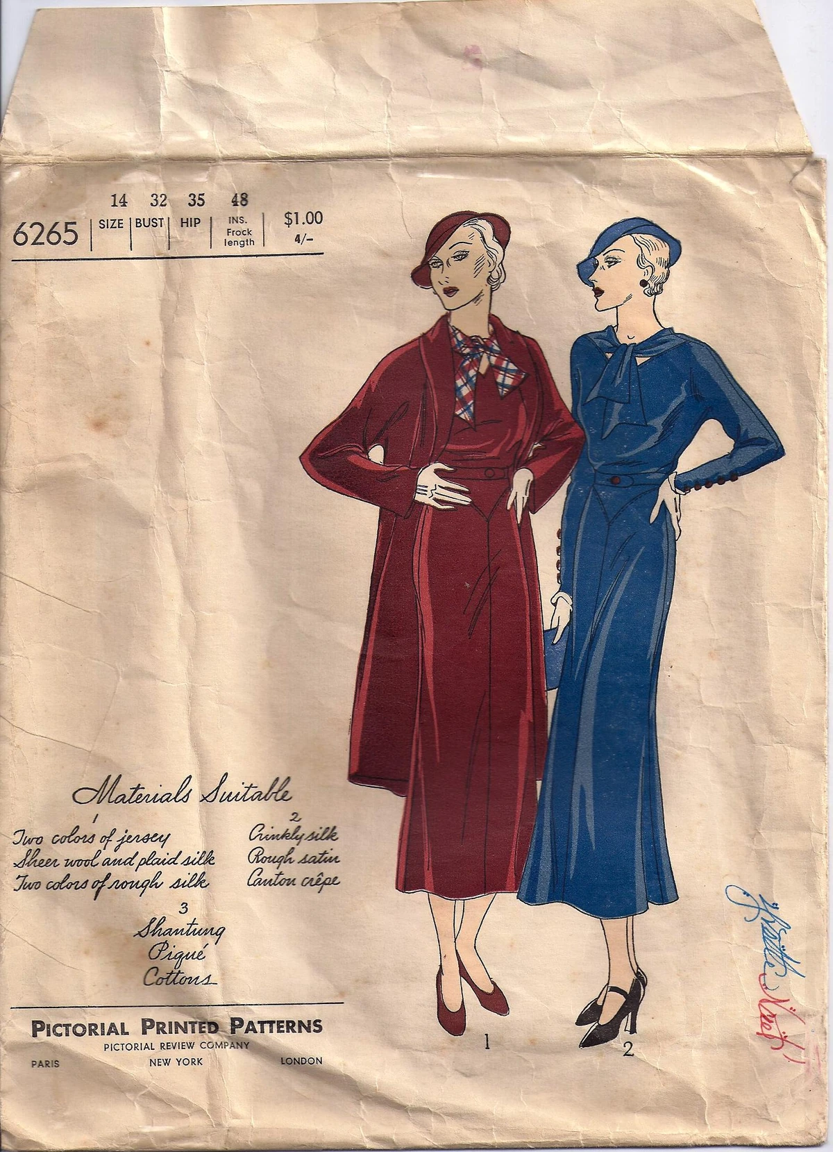 Pictorial Review 6265 | Vintage Sewing Patterns | Fandom