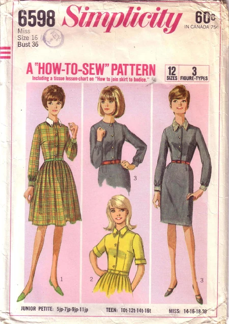 Simplicity 6598 A | Vintage Sewing Patterns | Fandom