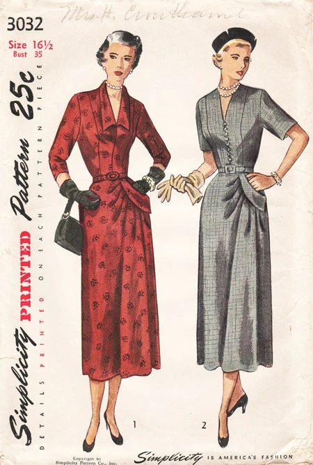 Simplicity 3032 B | Vintage Sewing Patterns | Fandom