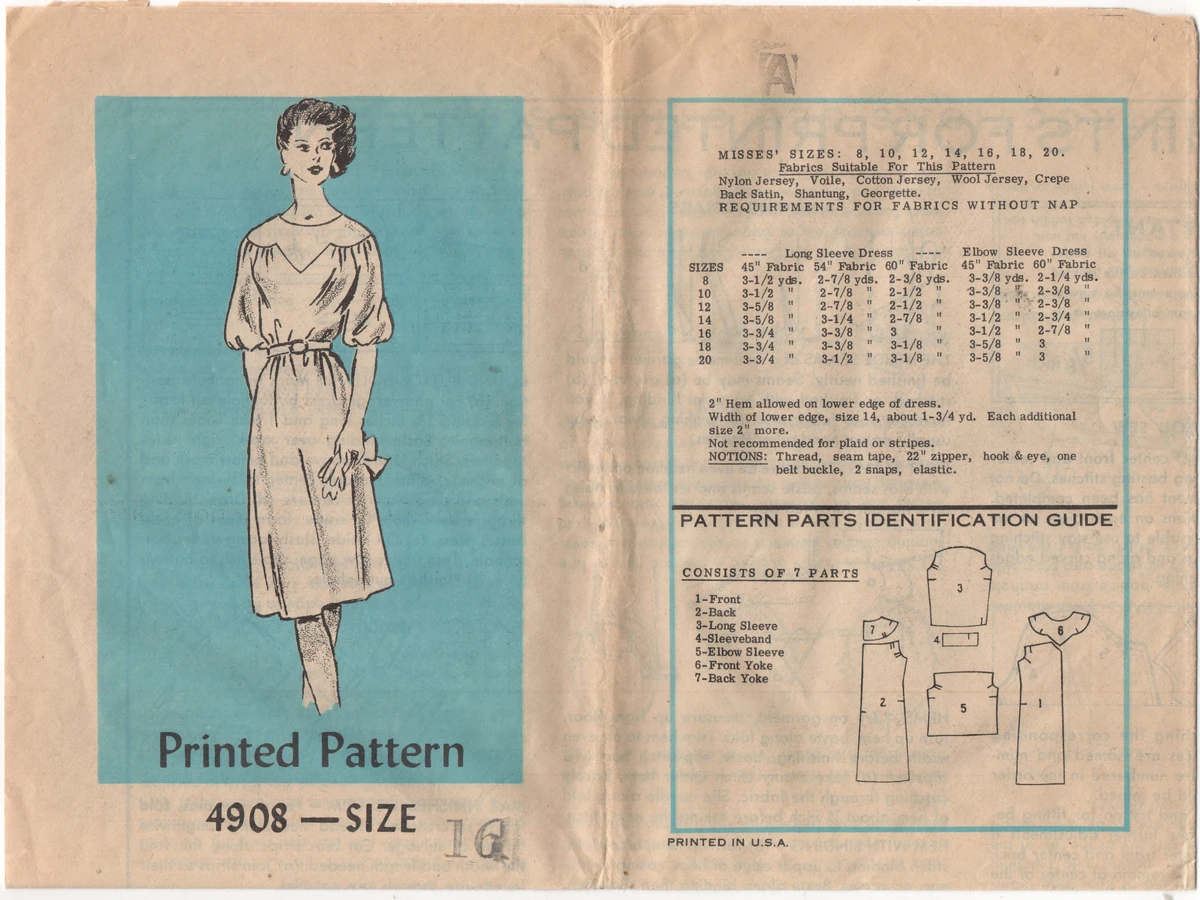 Anne Adams 4908 | Vintage Sewing Patterns | Fandom