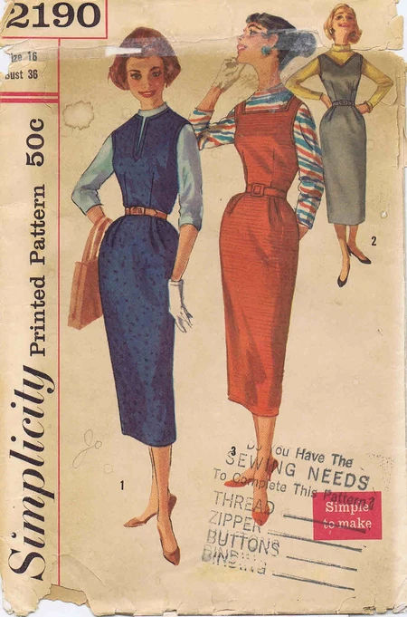 Simplicity 2190 A | Vintage Sewing Patterns | Fandom