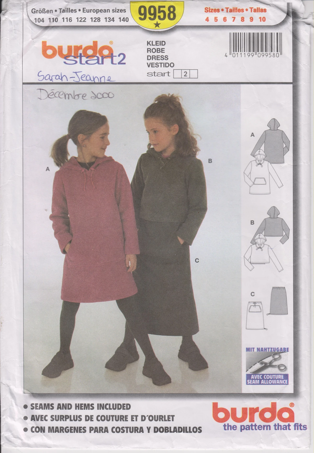 Burda 9958 | Vintage Sewing Patterns | Fandom