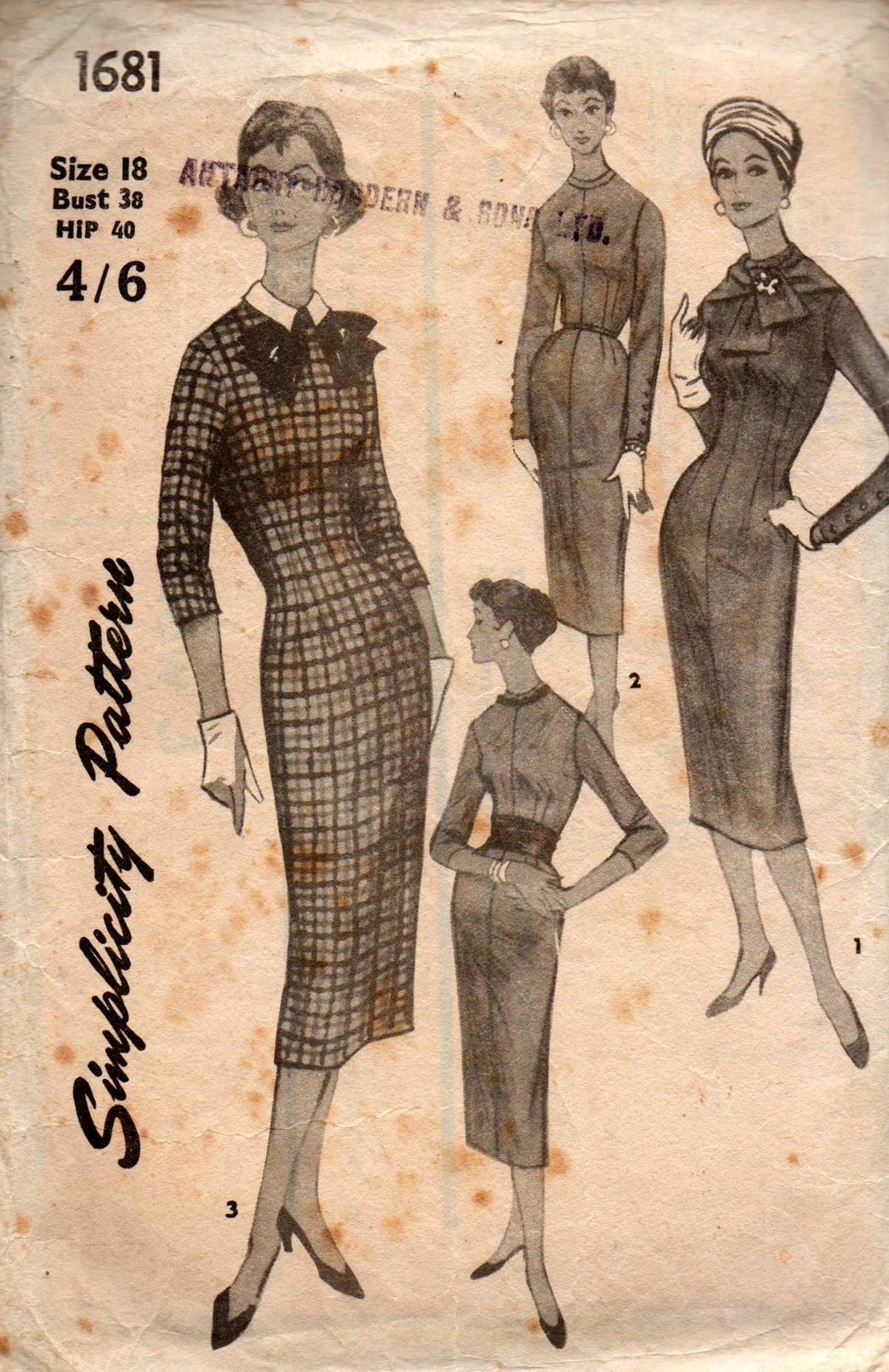 Simplicity 1681 A | Vintage Sewing Patterns | Fandom