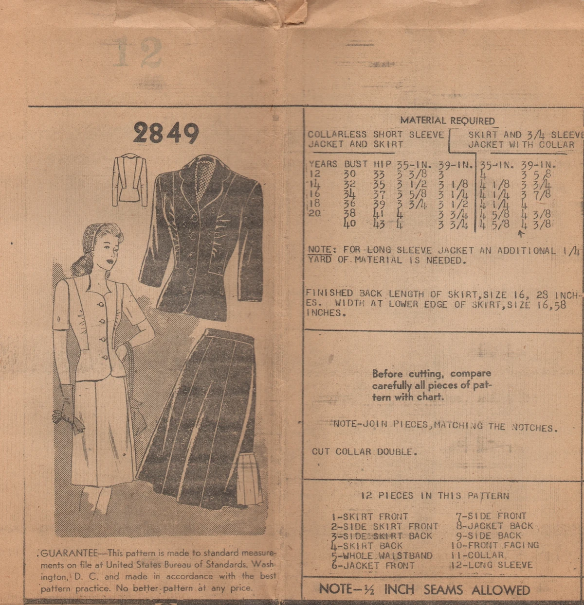 Mail Order 2849 | Vintage Sewing Patterns | Fandom