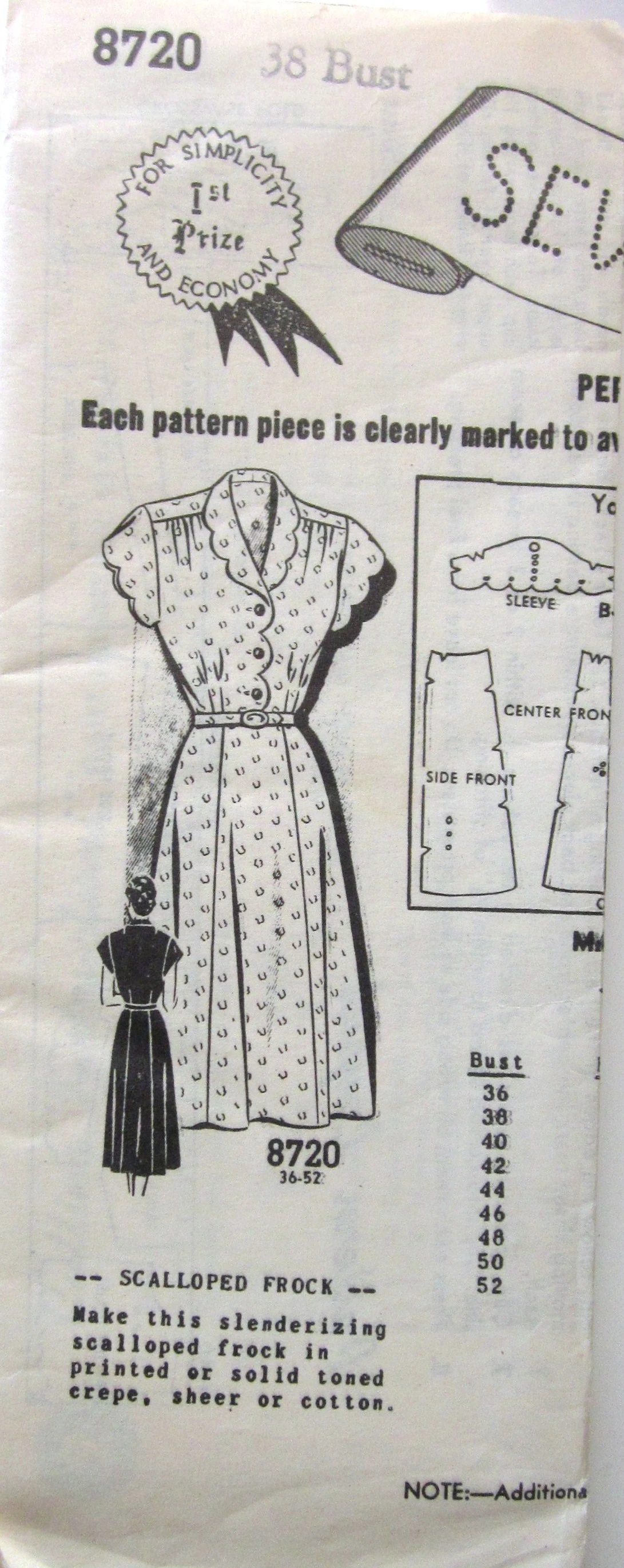 Sew-Rite 8720 | Vintage Sewing Patterns | Fandom