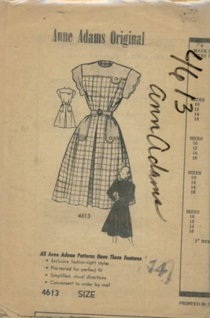 Anne Adams 4613 B | Vintage Sewing Patterns | Fandom