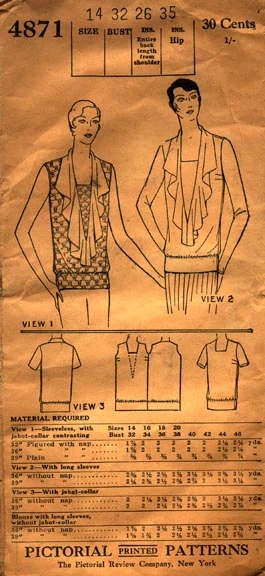 Pictorial Review 4871 | Vintage Sewing Patterns | Fandom