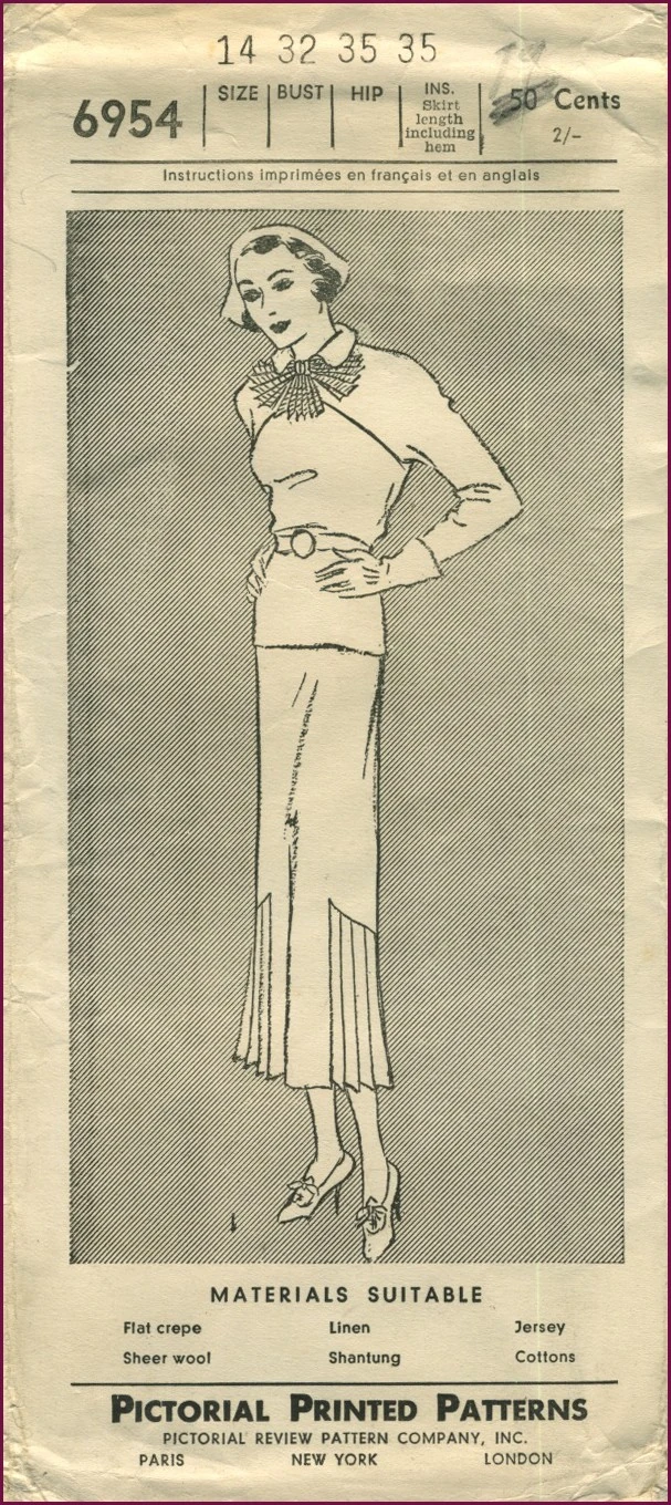 Pictorial Review 6954 | Vintage Sewing Patterns | Fandom
