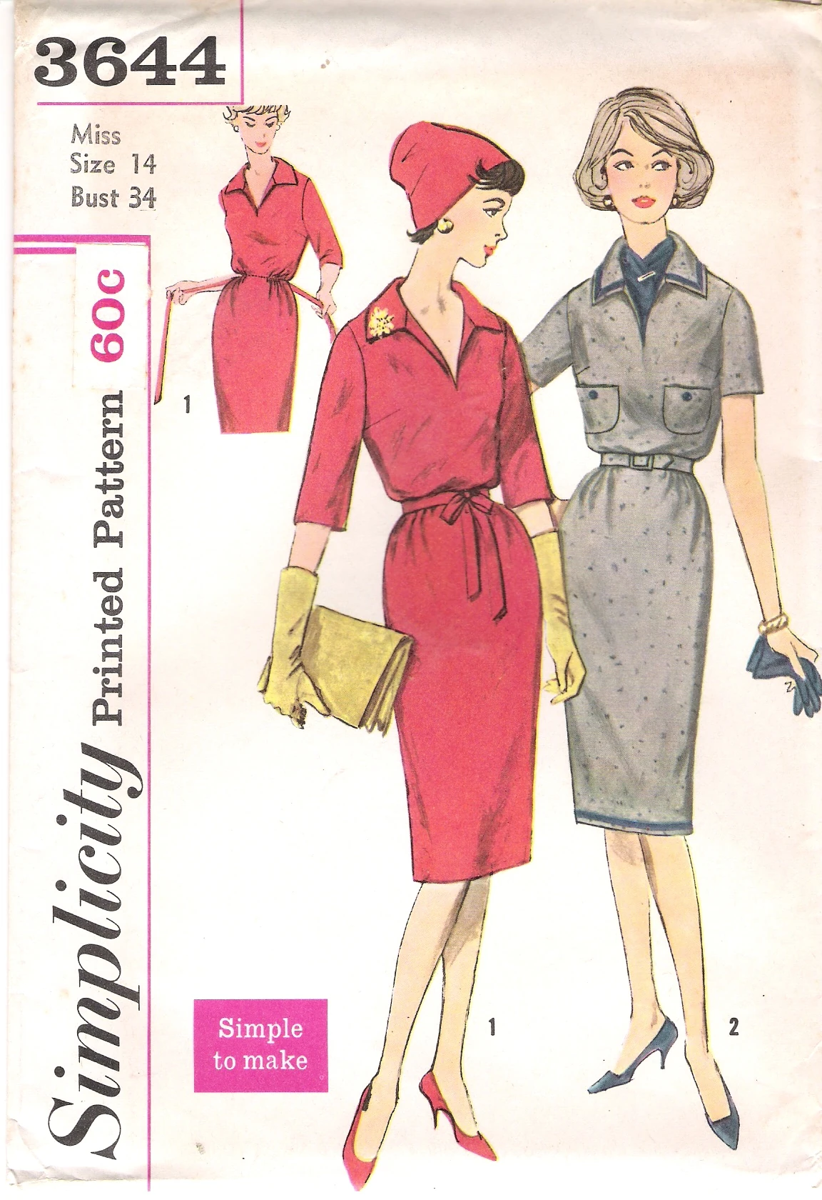 Simplicity 3644 A | Vintage Sewing Patterns | Fandom