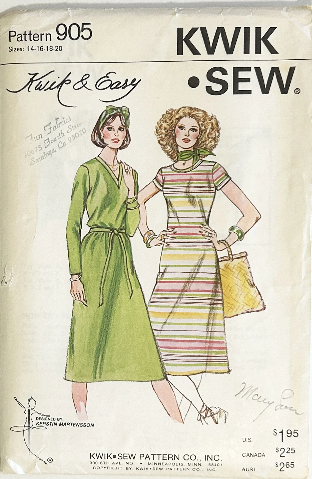 Kwik Sew 905 | Vintage Sewing Patterns | Fandom