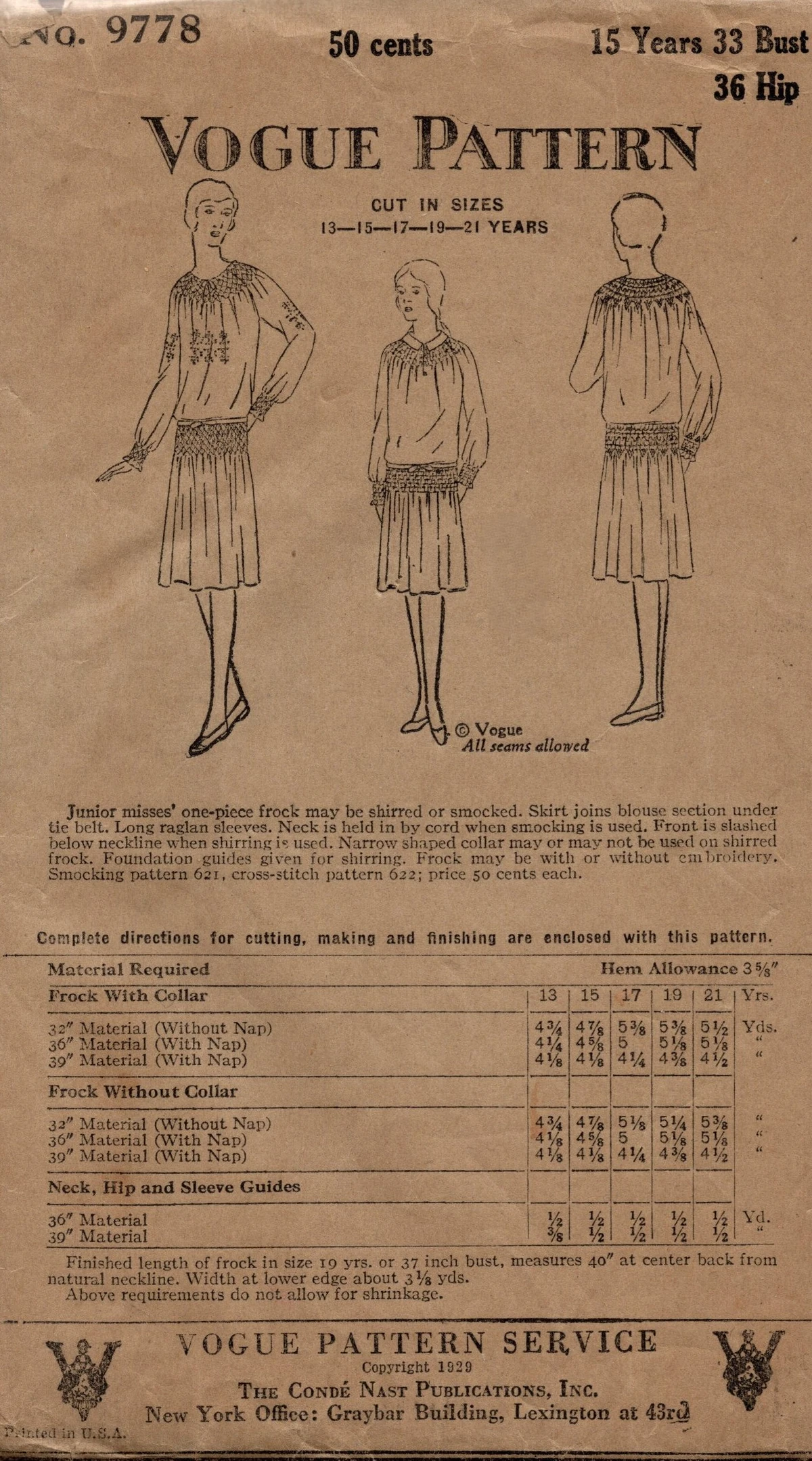 Vogue 9778 C | Vintage Sewing Patterns | Fandom