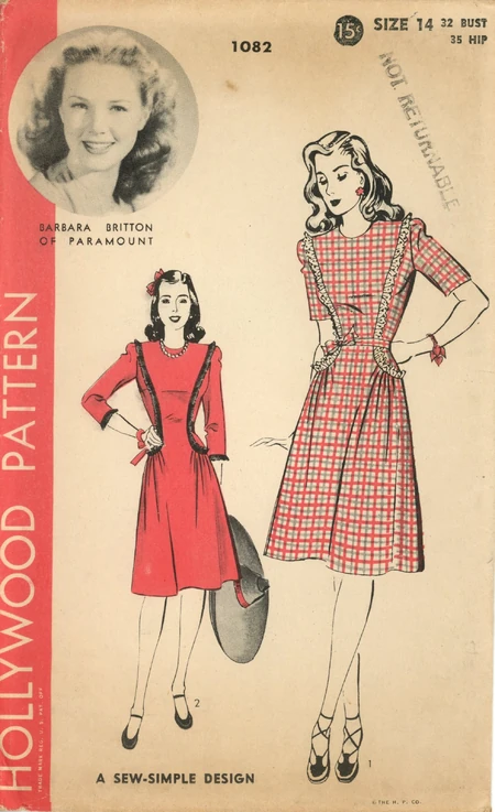 Hollywood 1082 A | Vintage Sewing Patterns | Fandom