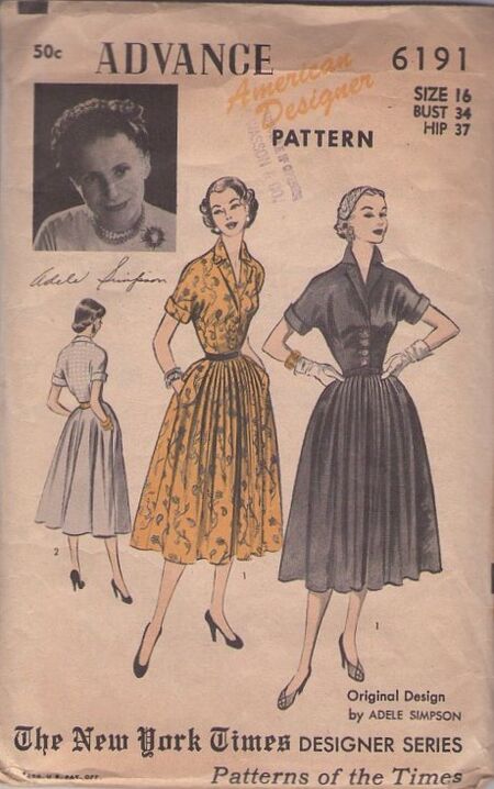 Advance 6191 | Vintage Sewing Patterns | Fandom