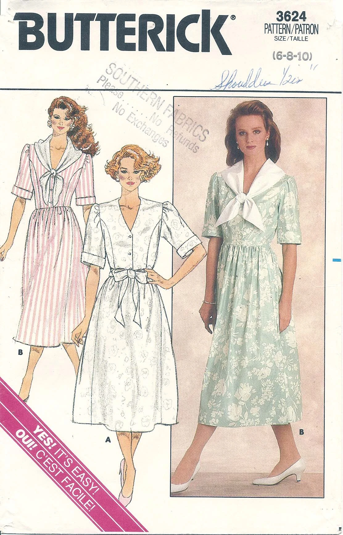 Butterick 3624 A | Vintage Sewing Patterns | Fandom