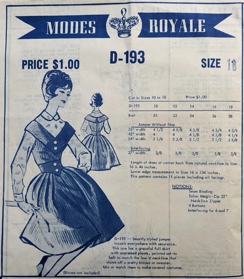 Modes Royale D-193 | Vintage Sewing Patterns | Fandom