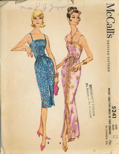 McCall's 5241 A | Vintage Sewing Patterns | Fandom