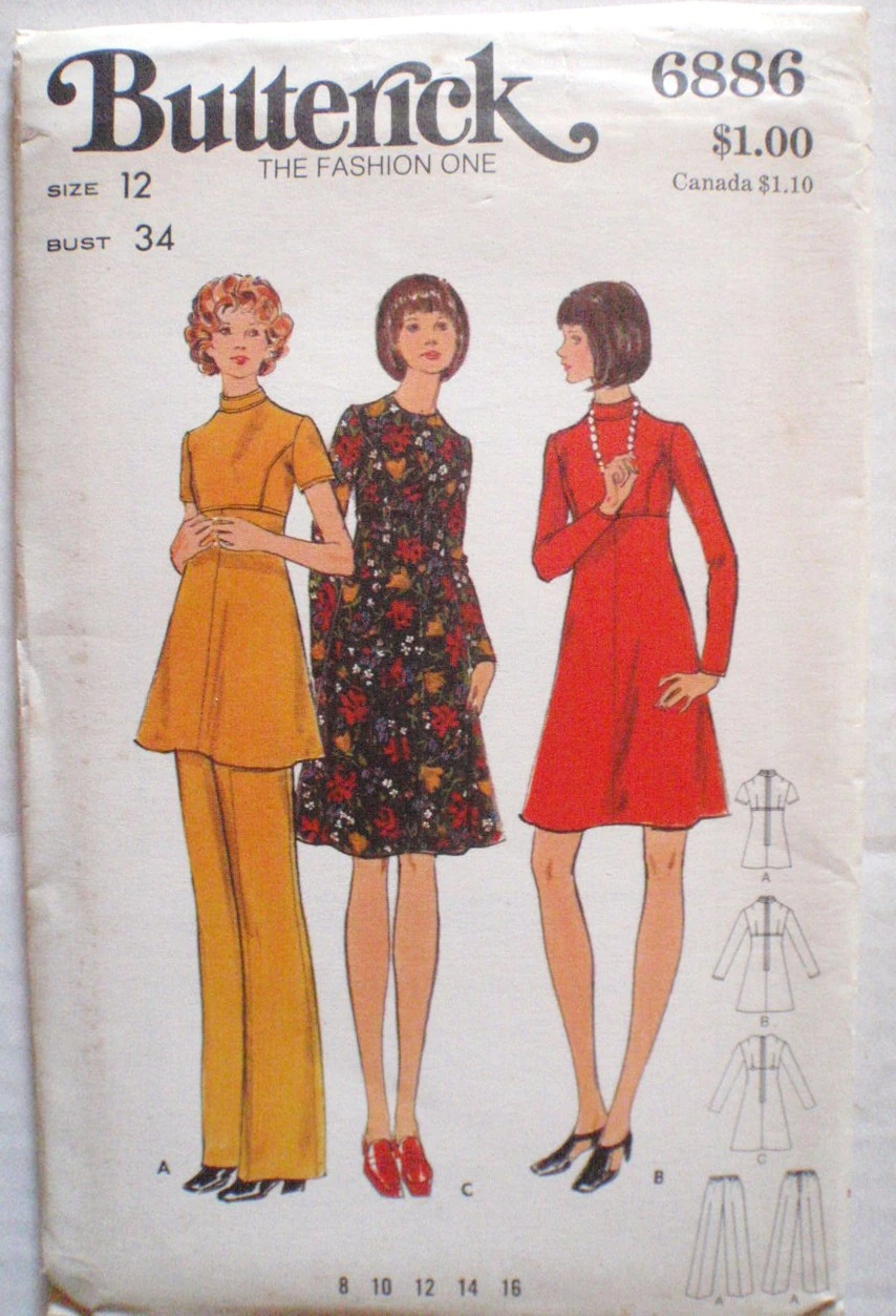 Butterick 6886 A | Vintage Sewing Patterns | Fandom