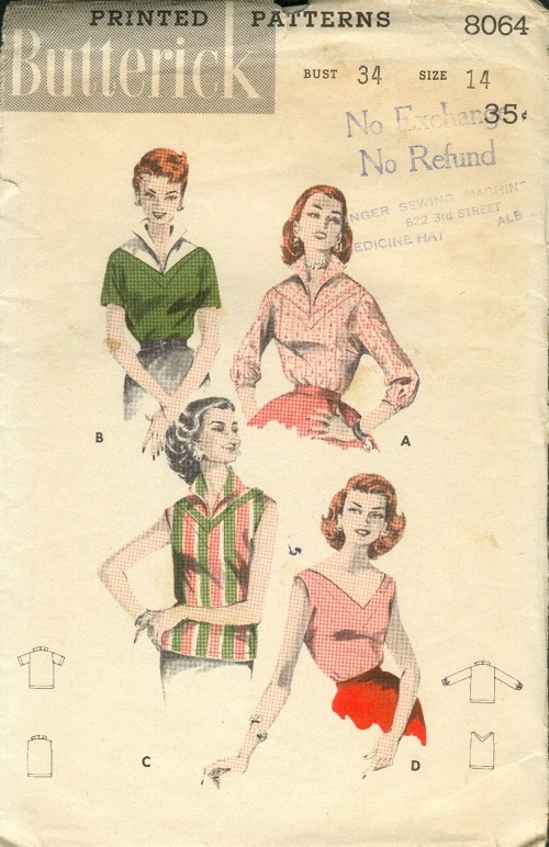 Butterick 8064 | Vintage Sewing Patterns | Fandom