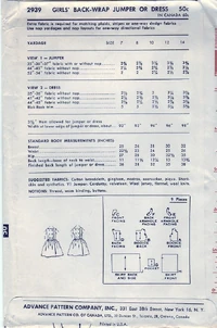 Advance 2939 | Vintage Sewing Patterns | Fandom