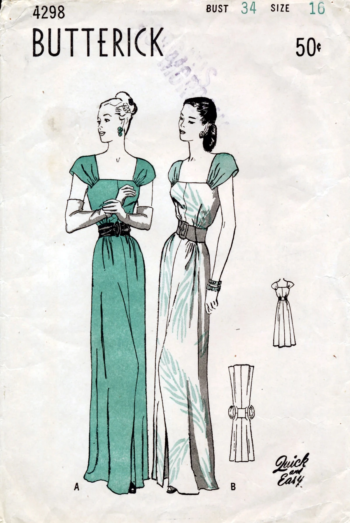 Butterick 4298 B | Vintage Sewing Patterns | Fandom