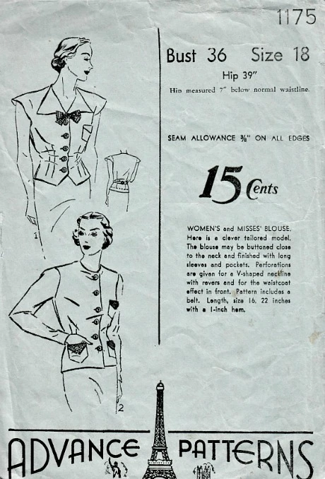 Advance 1175 | Vintage Sewing Patterns | Fandom