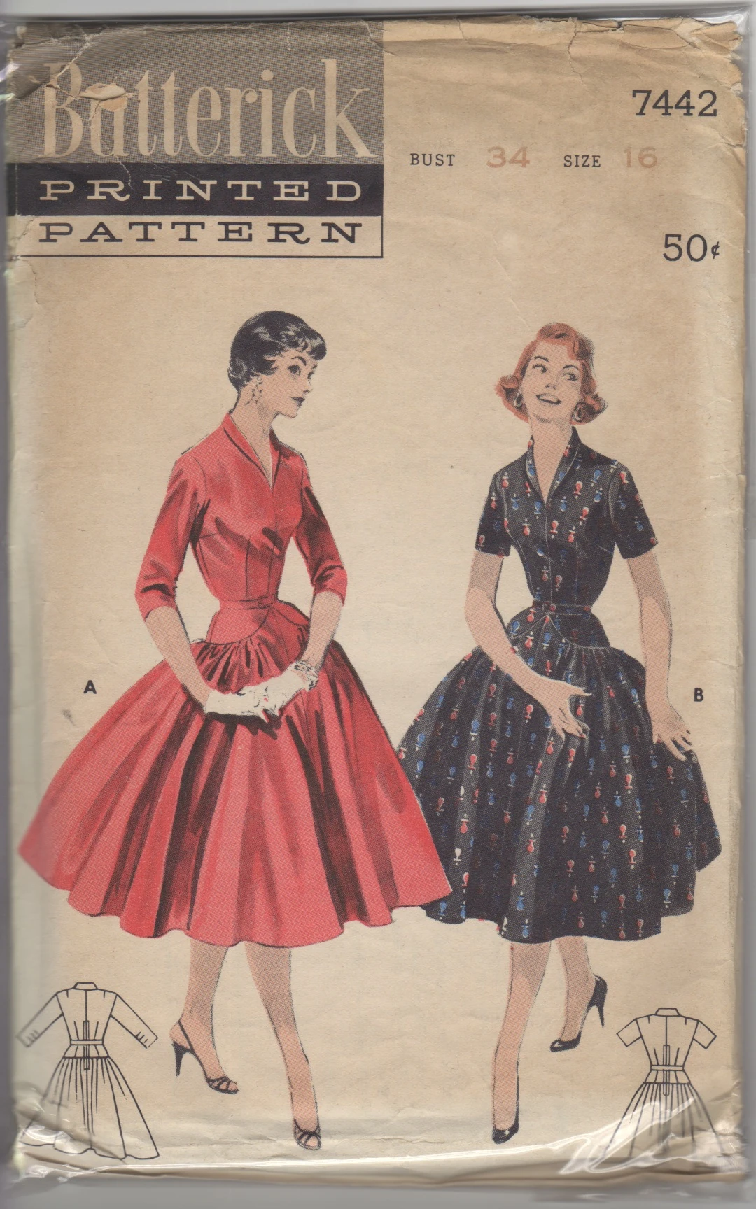 Butterick 7442 | Vintage Sewing Patterns | Fandom