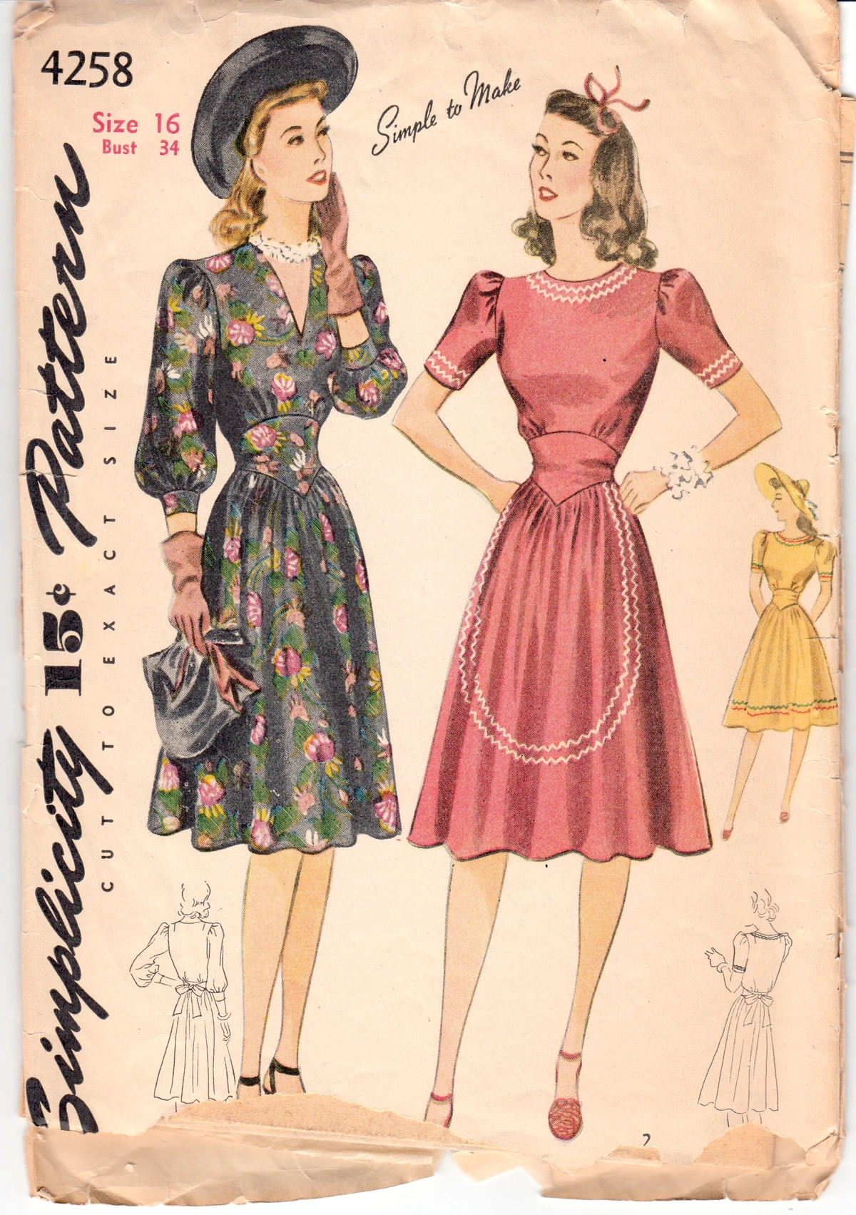 Simplicity 4258 B | Vintage Sewing Patterns | Fandom