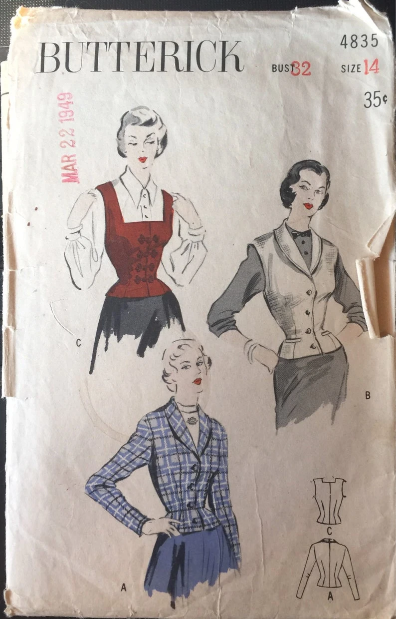Butterick 4835 B | Vintage Sewing Patterns | Fandom