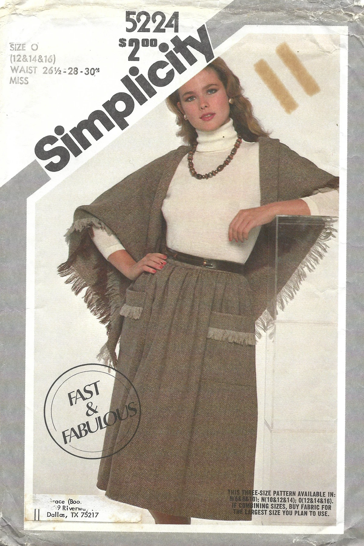 Simplicity 5224 B | Vintage Sewing Patterns | Fandom