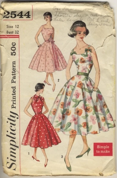 Simplicity 2544 | Vintage Sewing Patterns | Fandom