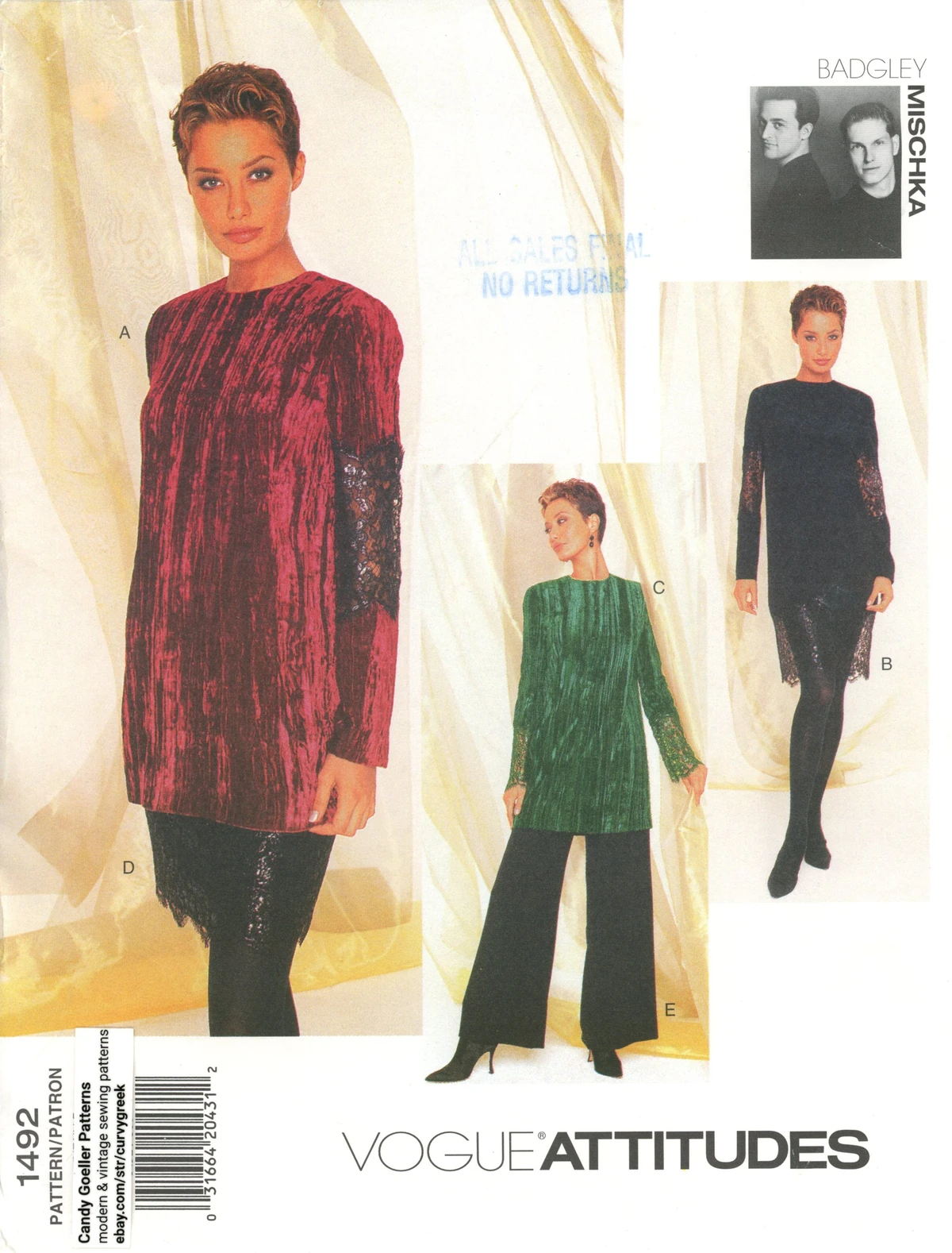 Vogue 1492 D | Vintage Sewing Patterns | Fandom