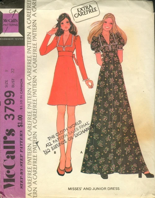 McCall's 3799 | Vintage Sewing Patterns | Fandom
