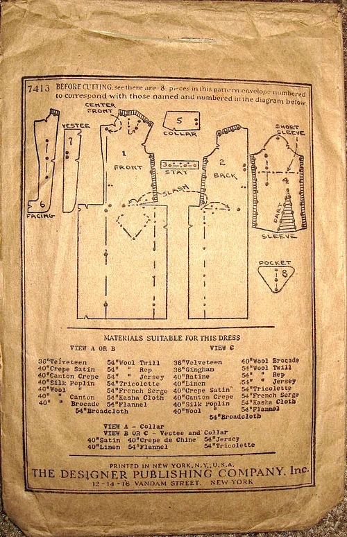 Standard Designer 7413 | Vintage Sewing Patterns | Fandom