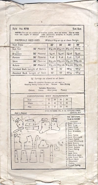 Style 4710 A | Vintage Sewing Patterns | Fandom