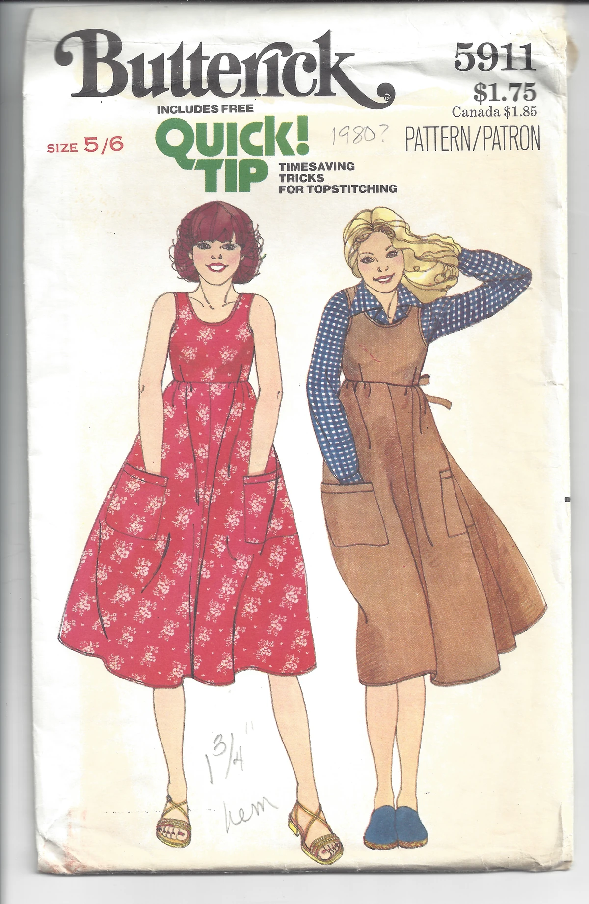 Butterick 5911 B | Vintage Sewing Patterns | Fandom